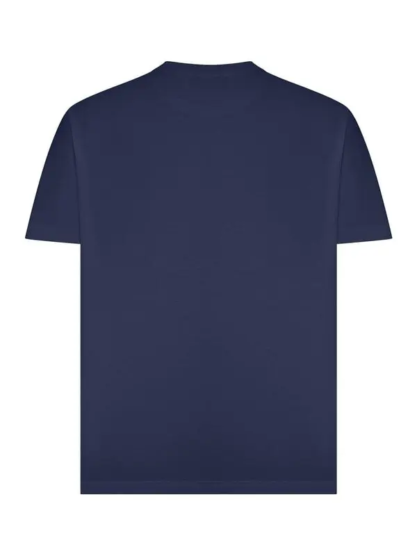 Etro Rome Cotton T-shirt With Embroidered Logo - Blue