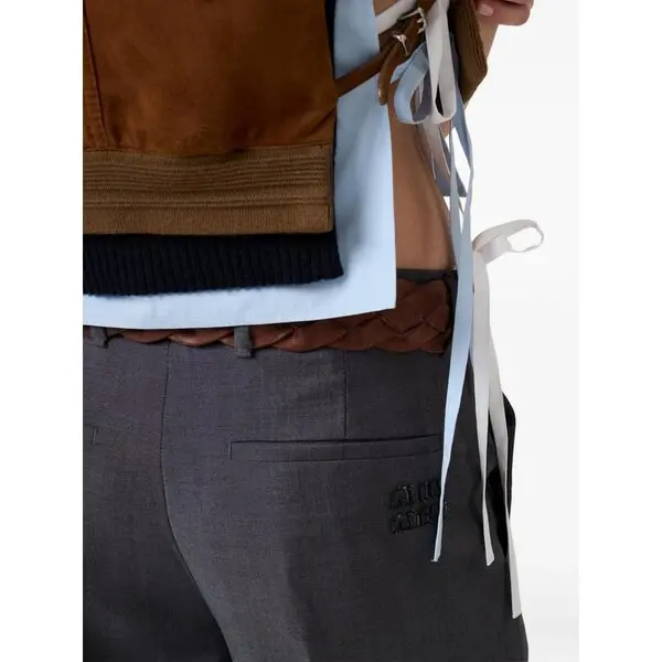 Miu Miu Grey Trousers Straight Trousers