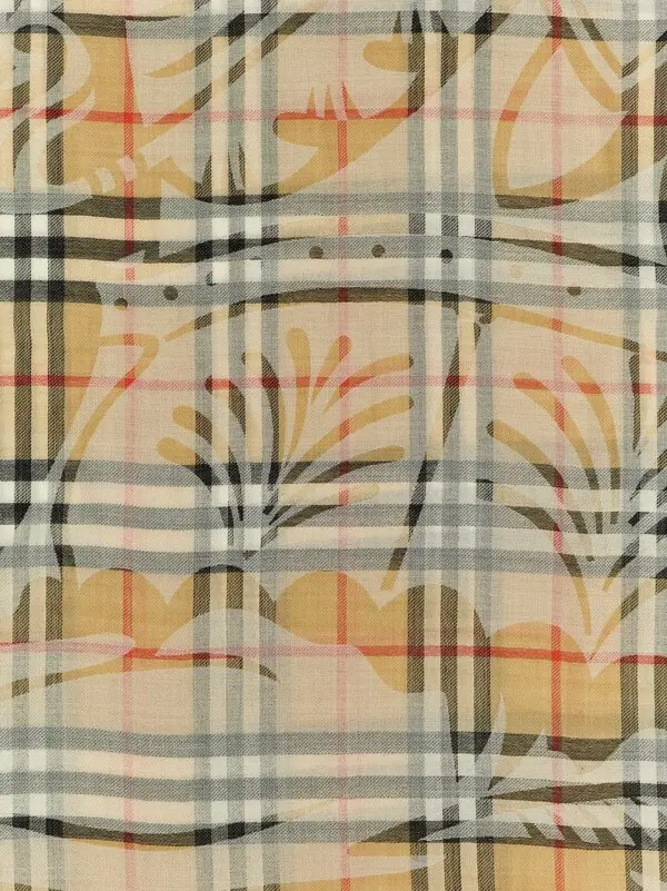 Burberry Equestrian Knight Design' Scarf - Cream