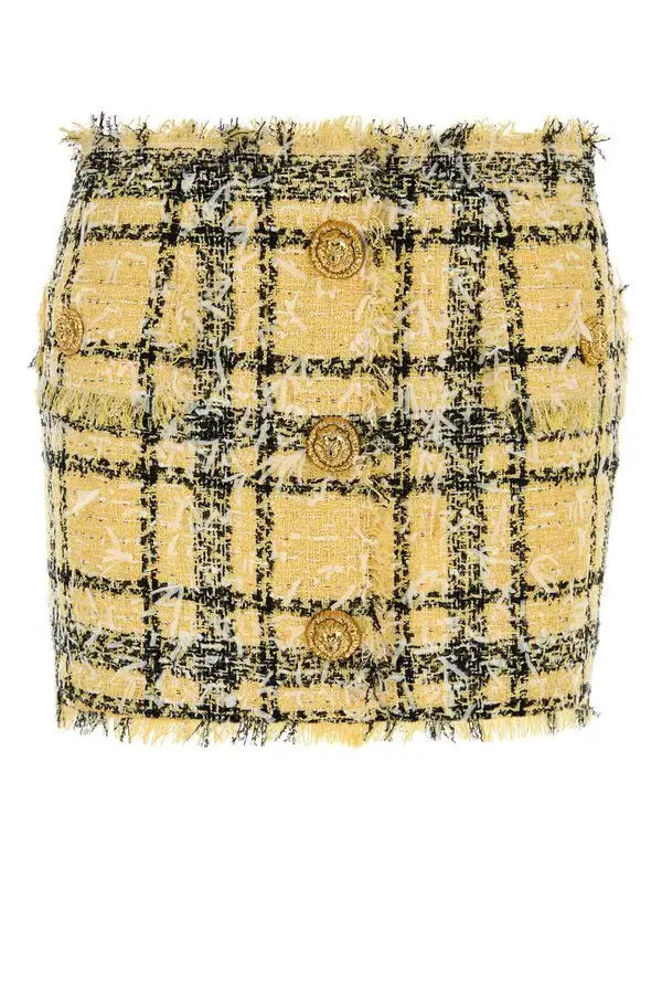 Balmain Embroidered Tweed Mini Skirt - Multicolor