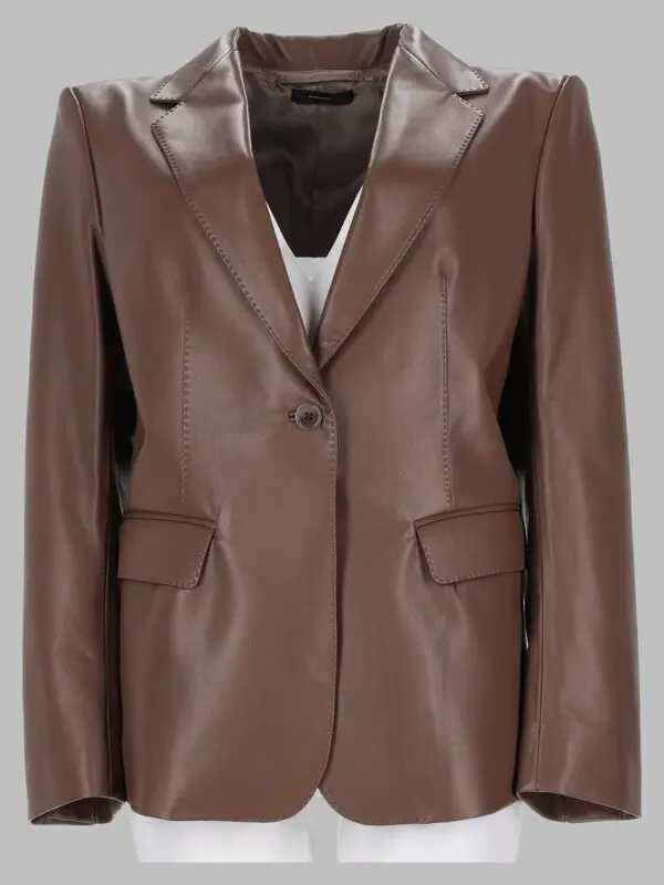 TOM FORD Leather Blazer - Gray