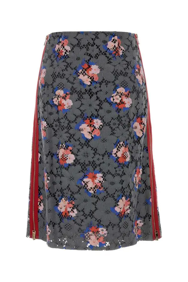 Fendi Printed Lace Skirt