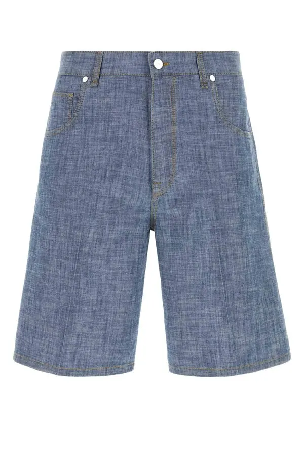 Fendi Light Chambray Bermuda Shorts - Blue