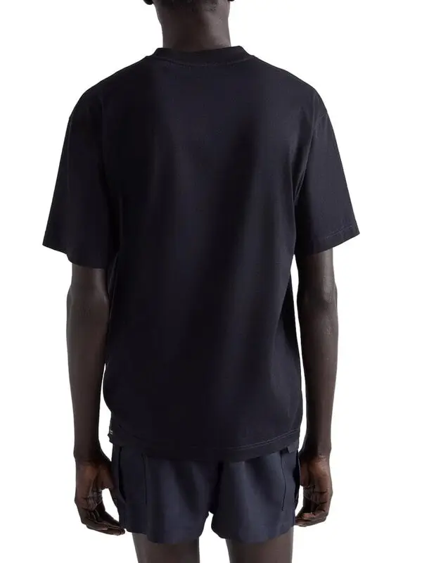 Prada Cotton T-shirt With Embroidered Logo - Black