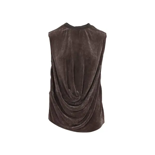 Rick Owens Subhuman Velvet Jersey Top - Brown