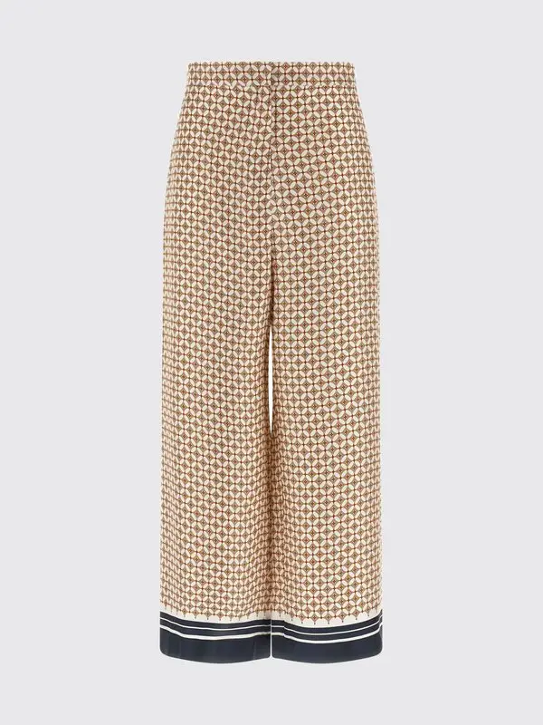 Max Mara Silk Palazzo Trousers - White