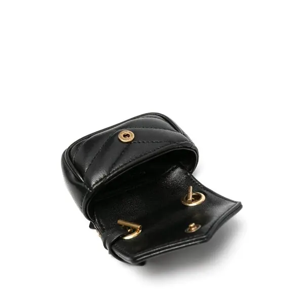 Saint Laurent Lamb Skin Quilted Cassandre Plaque Accessory Bag