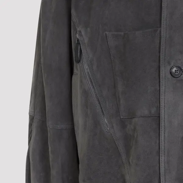 Giorgio Armani Suede Leather Blouson Jacket - Gray