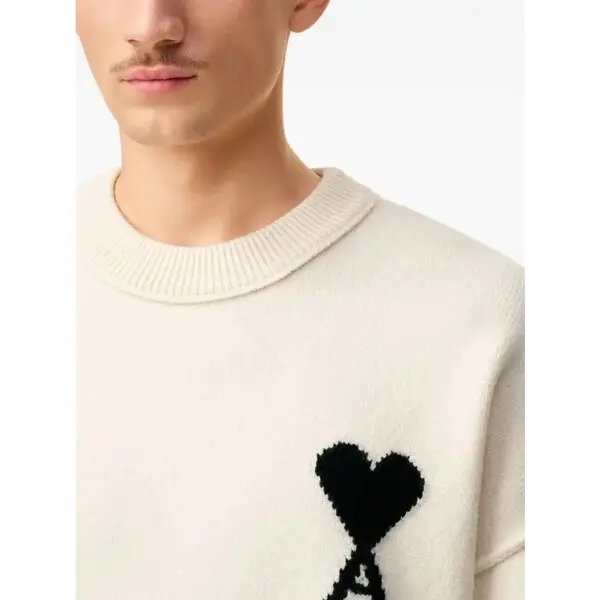AMI Paris Neutrals Sweaters & Knitwear Jumpers