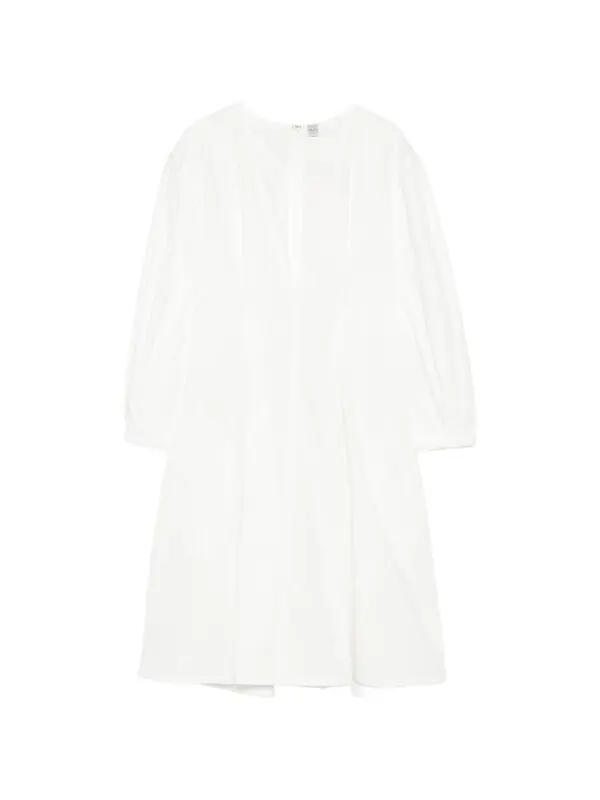 TOTEME Balloon Sleeve Cotton Dress - Multicolor
