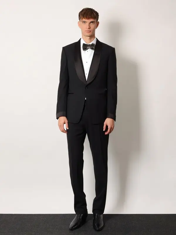 TOM FORD Stretch Virgin Wool Tuxedo With Satin Profiles