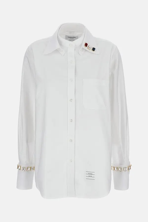 Thom Browne Swarovski Embellished Cotton Shirt - Multicolor
