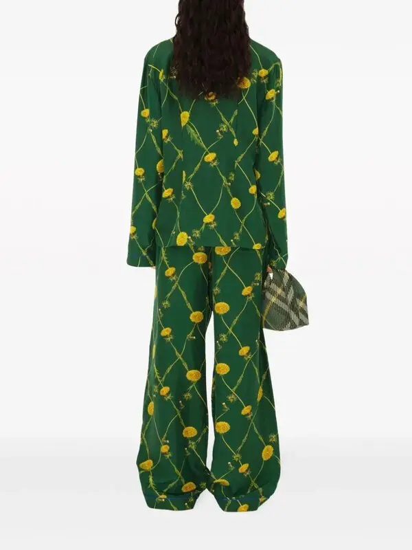 Burberry Silk Printed Pants - Multicolor