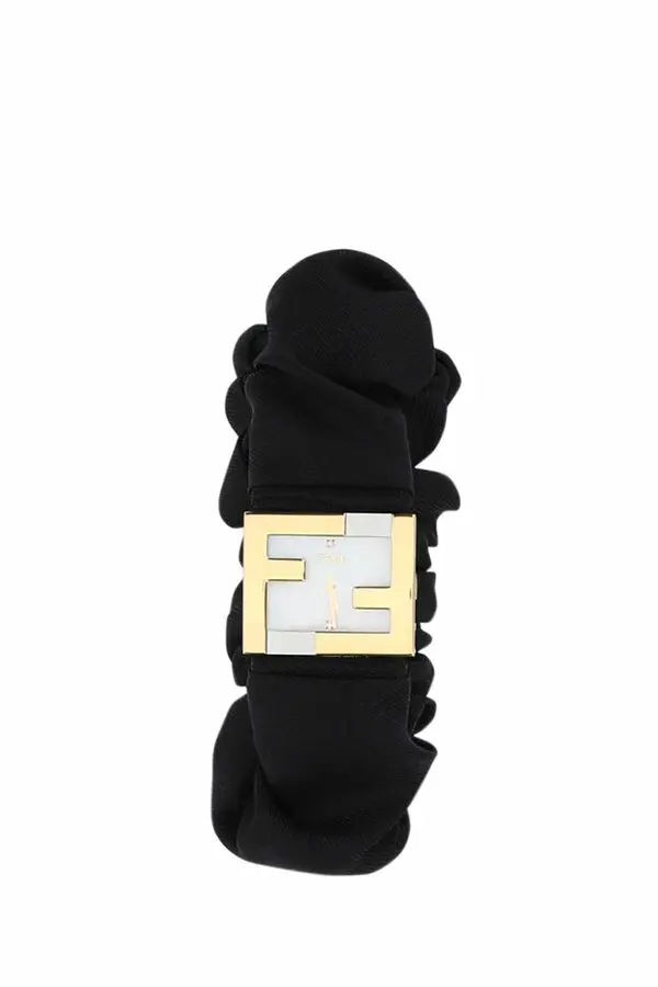 Fendi Stainless Steel And Nylon Fendimania Baguette Watch - Black