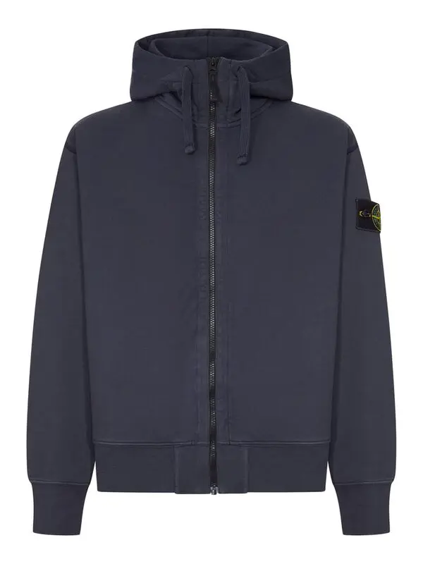 Stone Island Cotton Zip-up Hoodie - Blue