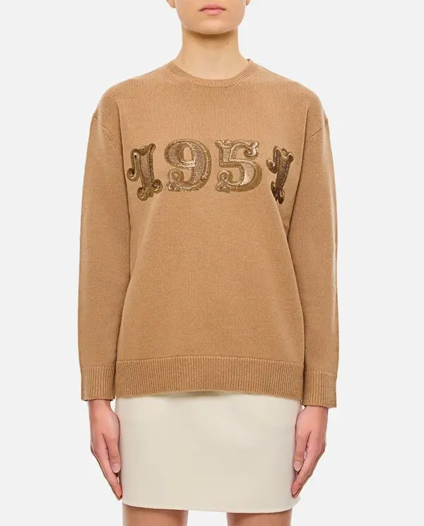 Max Mara Sequin Logo Knit Sweater - Multicolor