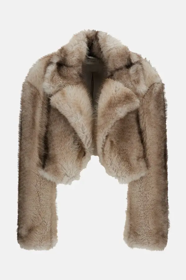 Sportmax Cropped Boxy Jacket In Furry Jersey - Multicolor