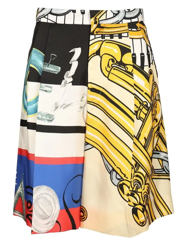 Celine Printed Silk Twill Shorts