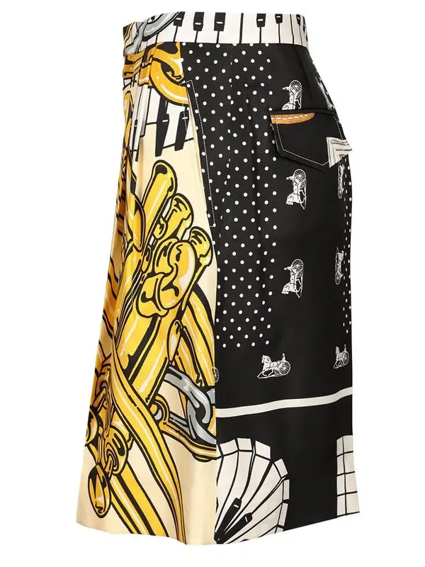 Celine Printed Silk Twill Shorts