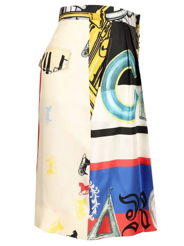 Celine Printed Silk Twill Shorts