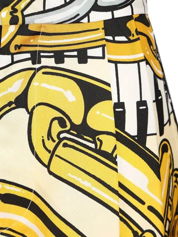 Celine Printed Silk Twill Shorts