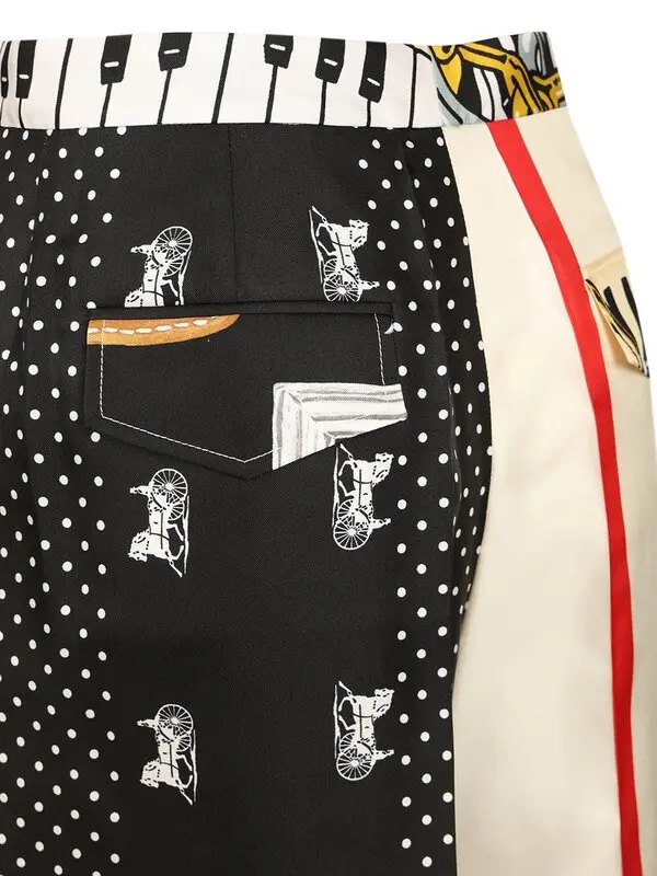 Celine Printed Silk Twill Shorts