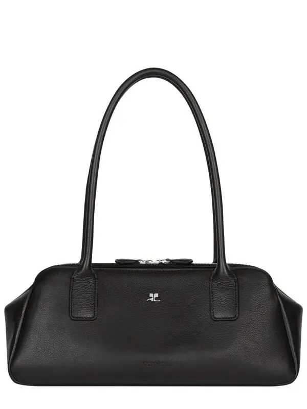 COURREGES Leather Shoulder Bag - Black