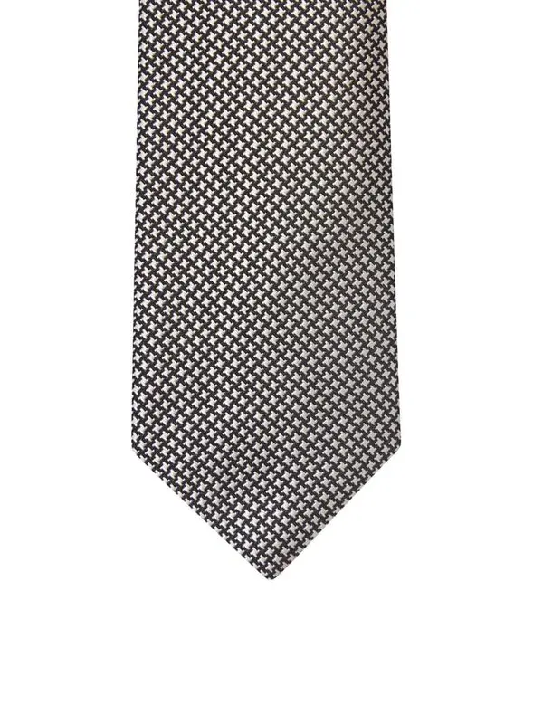 TOM FORD Silk Tie With Geometric Pattern