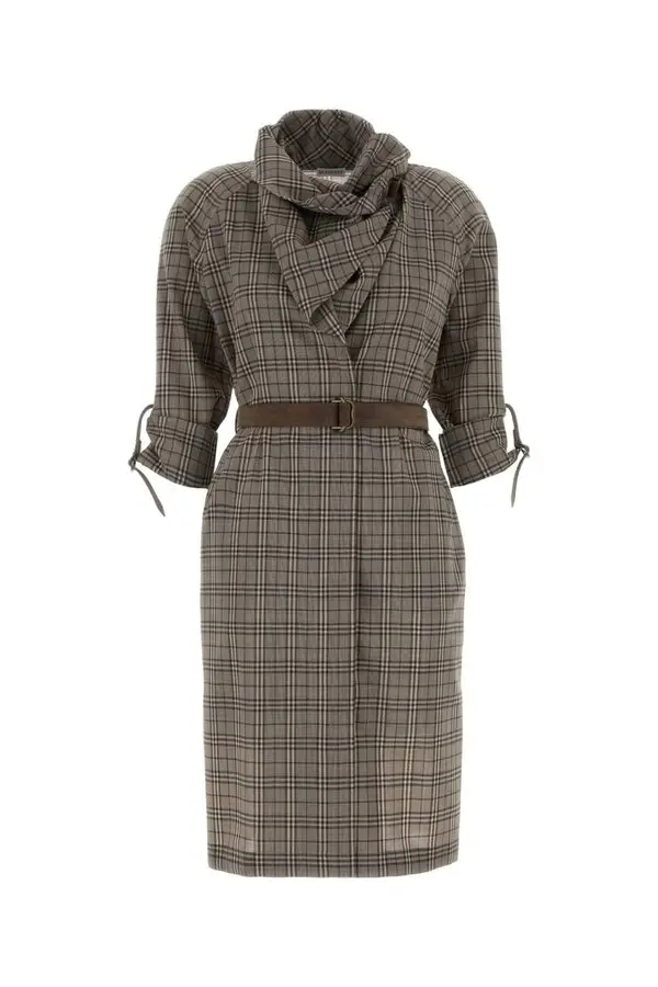 Burberry Embroidered Stretch Wool Dress