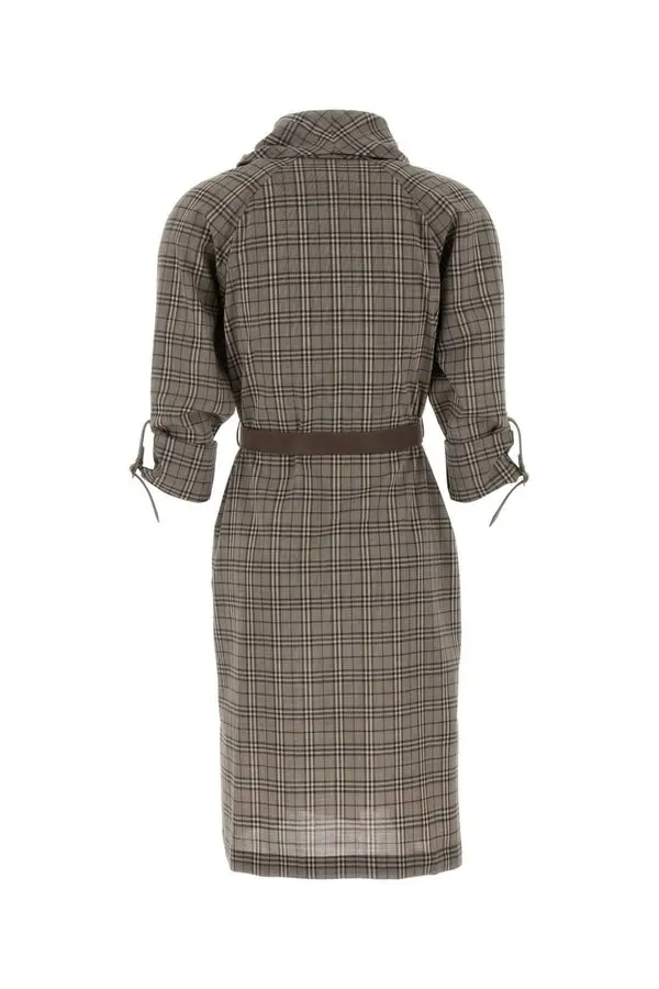 Burberry Embroidered Stretch Wool Dress - Multicolor