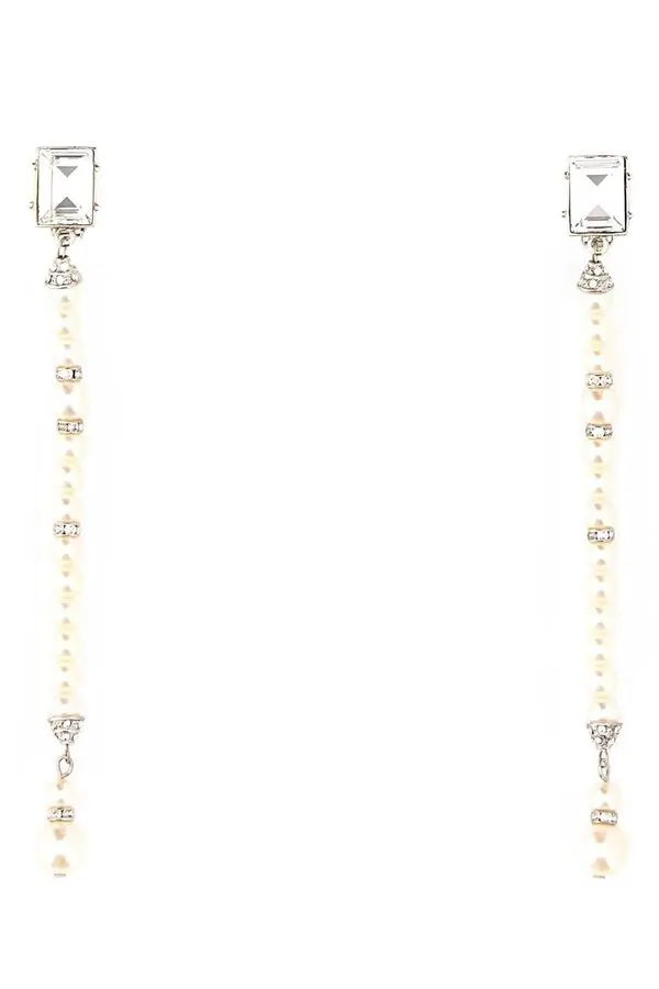 Alessandra Rich Embellished Metal Earrings - Silver