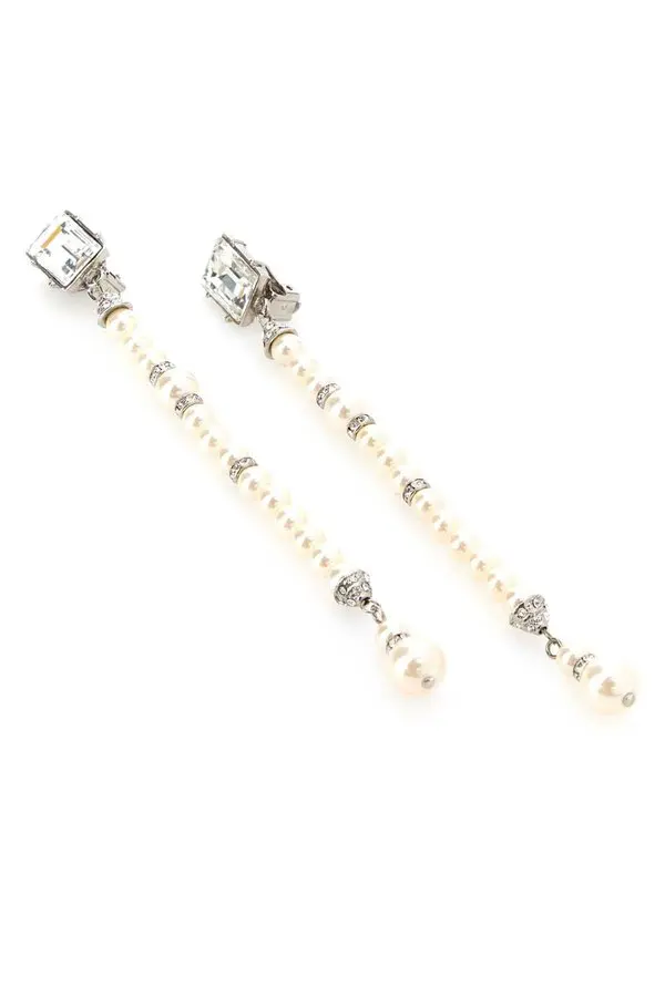 Alessandra Rich Embellished Metal Earrings - Silver