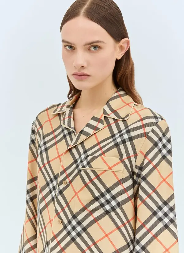 Burberry Check Silk Pyjama Shirt