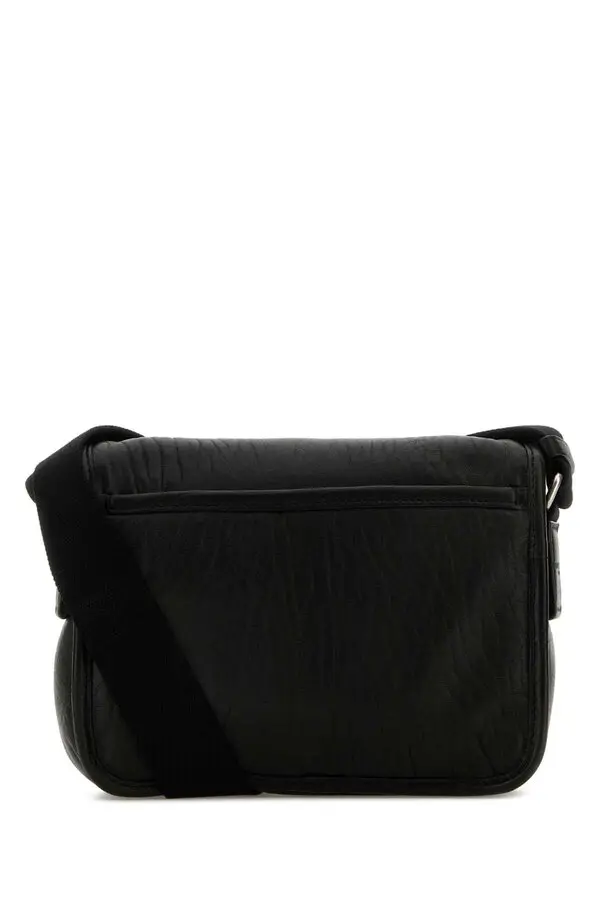 Saint Laurent Leather Messenger Crossbody Bag - Black