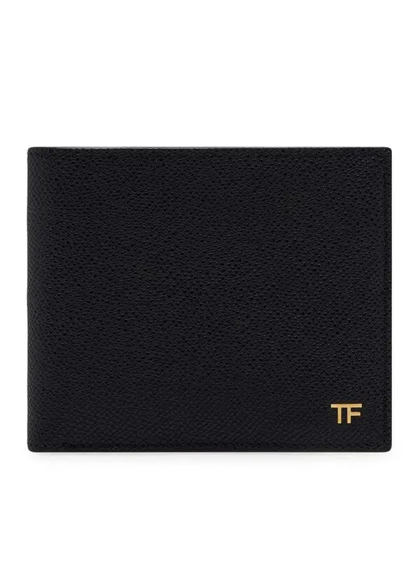 TOM FORD T-line Wallet In Hammered Leather - Black