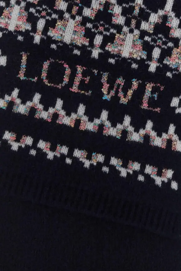 Loewe Midnight Blue Wool Blend Scarf