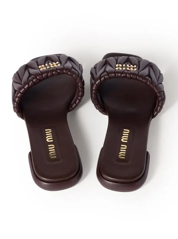 Miu Miu Nappa Matelassé Sandals - Multicolor