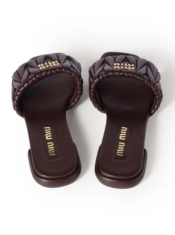 Miu Miu Nappa Matelassé Sandals - Multicolor