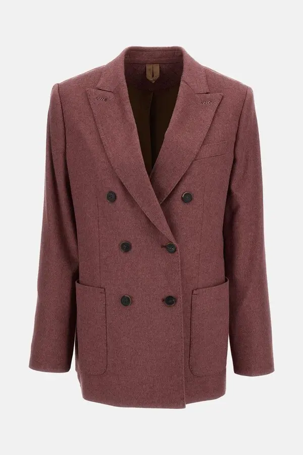 Max Mara Double-breasted Silk And Cashmere Tailored Jacket - Multicolor