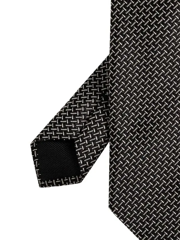 TOM FORD Silk Tie With Geometric Pattern