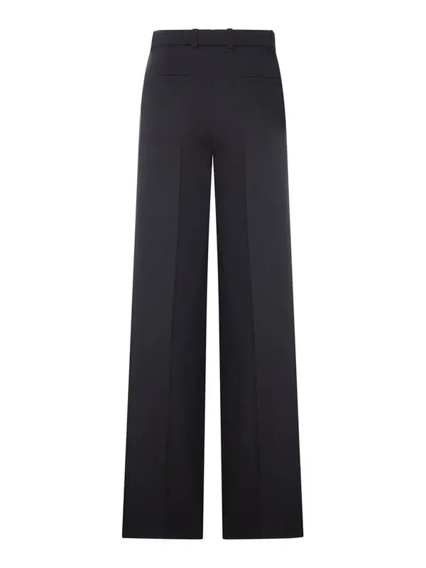 Chloé High-rise Flared Pants In Wool Grain De Poudre