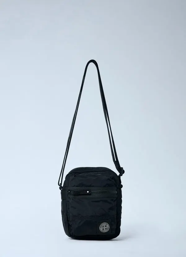 Stone Island Logo Patch Crossbody Bag - Black