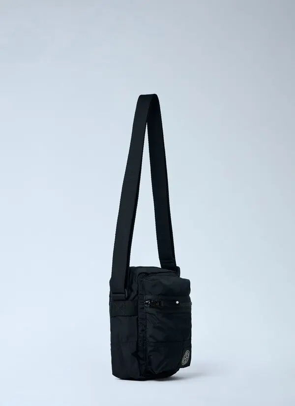 Stone Island Logo Patch Crossbody Bag - Black