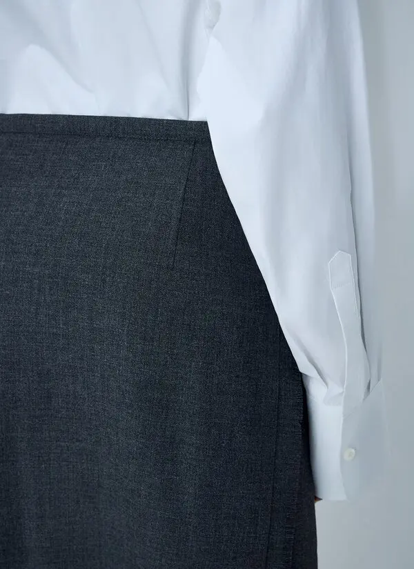Prada Pleated Rush Stitch Skirt With Belt