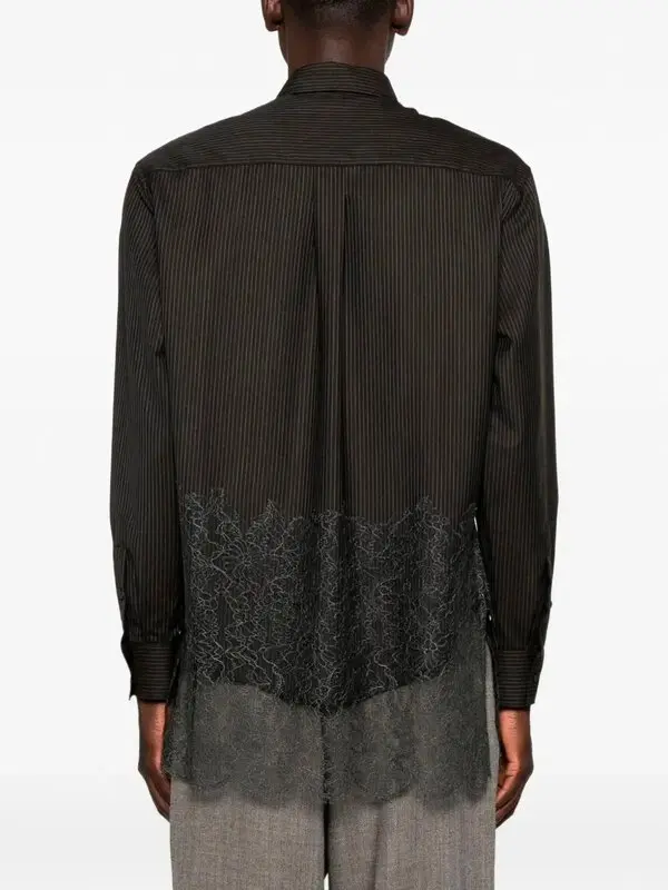 Fendi Wool Shirt With Stripes And Lace - Multicolor