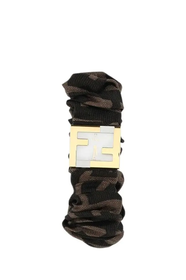 Fendi Stainless Steel And Embroidered Nylon Fendimania Baguette Watch - Multicolor