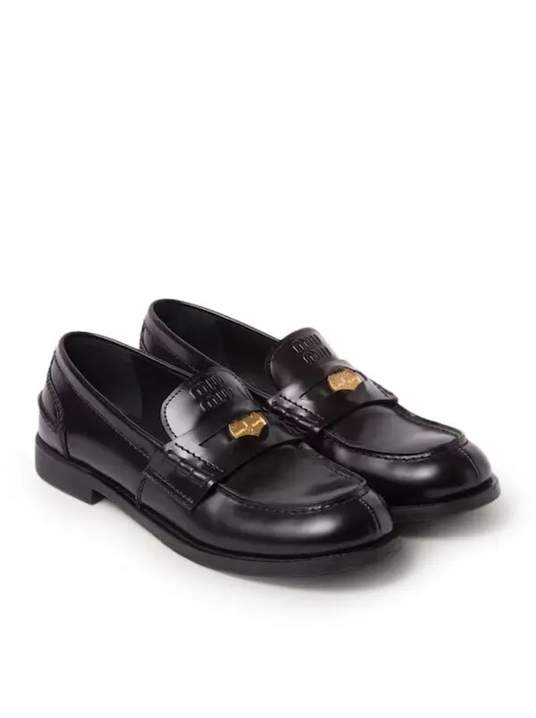Miu Miu Brushed Leather Loafers