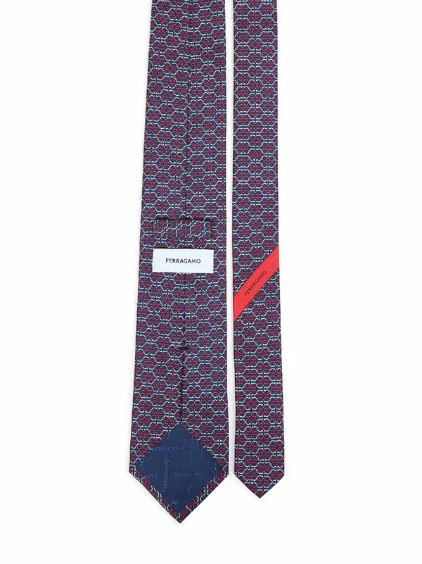 FERRAGAMO Gancini Silk Twill Zelig Neck Ties - Multicolor