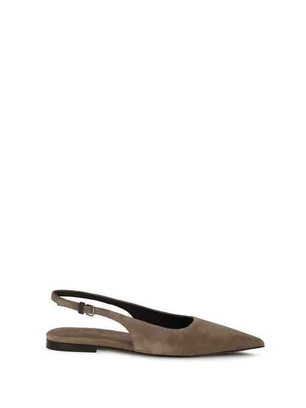 Brunello Cucinelli Suede Ballerinas - Brown