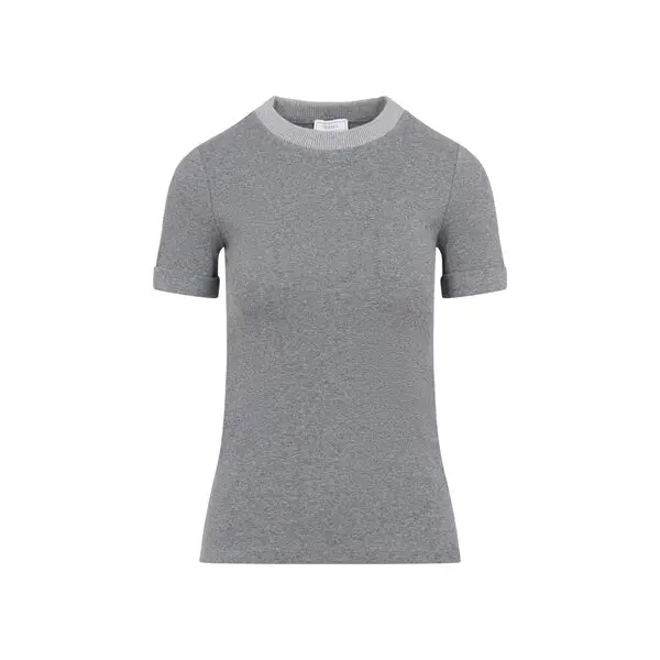 Peserico Ribbed Cotton T-shirt - Gray